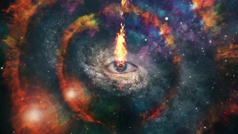 Eternal fire in vivid Universe. Stars an... | Stock Video | Pond5