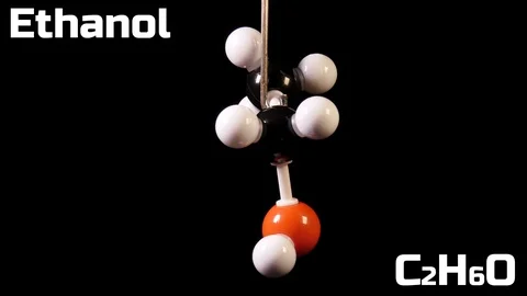 Ethanol C2H6O molecule rotating on black... | Stock Video | Pond5