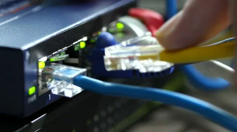 Plug In Ethernet Cable Stock Footage ~ Royalty Free Stock Videos | Pond5