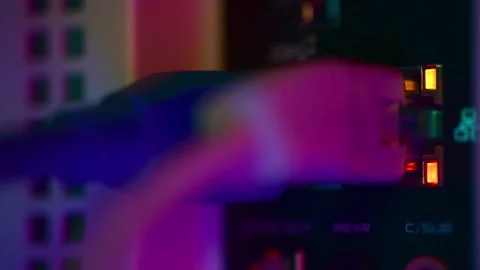 Ethernet cable RJ45 connected to the per... | Stock Video | Pond5