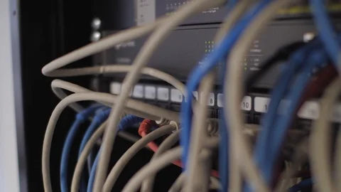 Ethernet Server in a data center with ca... | Stock Video | Pond5