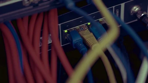 Blinking Lights and Utp Cables Stock Video Footage | Royalty Free ...