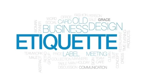 Etiquette animated word cloud, text desi... | Stock Video | Pond5