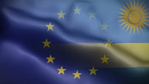 EU Rwanda Flag Loop Background 4K | Stock Video | Pond5