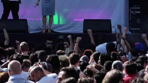 Euphoric Crowd jumping in a concert - 60... | Stock Video | Pond5