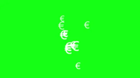 Euro currency signs animation on green b... | Stock Video | Pond5
