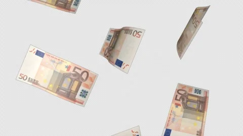 Euro Falling Animation on Alpha Channel,... | Stock Video | Pond5