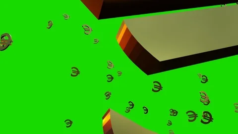 Euro Symbols falling on the green screen... | Stock Video | Pond5