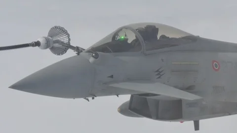 Eurofighter Typhoon in Flight Refueling | Stock Video | Pond5