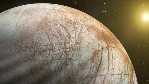 Europa, Moon of Jupiter. Elements of thi... | Stock Video | Pond5