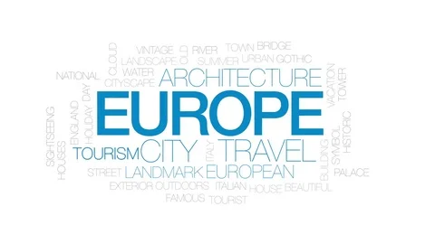 Europe animated word cloud, text design ... | Stock Video | Pond5