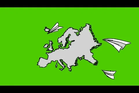 Europe - Hand-Drawn Animation - paper pl... | Stock Video | Pond5