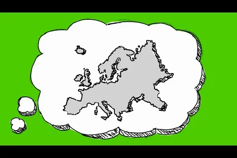Europe - Hand-Drawn Animation - thinking... | Stock Video | Pond5