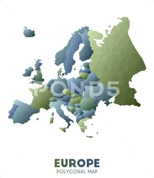Europe Map. actual low poly style continent map. Fresh vector ...