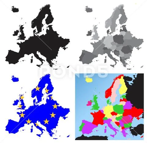Europe maps collection vector illustration: Graphic #191525085