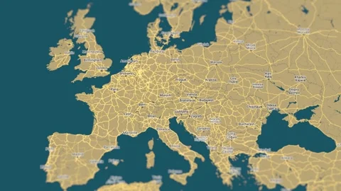Europe Map Detail Stock Video Footage | Royalty Free Europe Map Detail ...