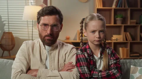 European family problem father with daug... | Stock Video | Pond5