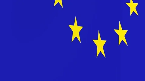 European flag with gold stars on a blue ... | Stock Video | Pond5