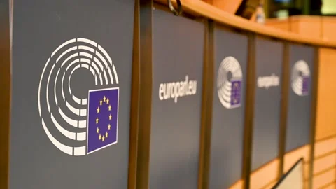 European Parliament logo. EU Parliament ... | Stock Video | Pond5