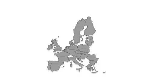 European Union animated map with alpha c... | Stock Video | Pond5