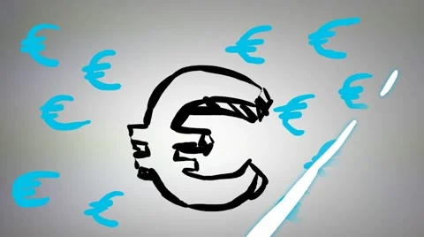 Euros - Hand drawn - Animation - outlin... | Stock Video | Pond5