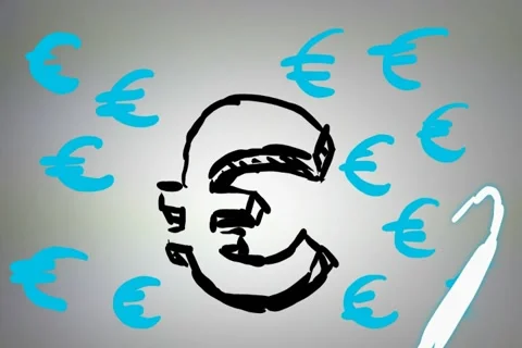 Euros - Hand drawn - Animation - outlin... | Stock Video | Pond5