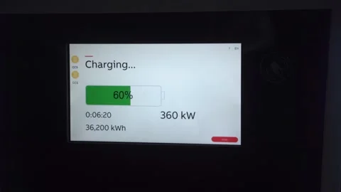 EV charging screen at EV station. | Stock Video | Pond5