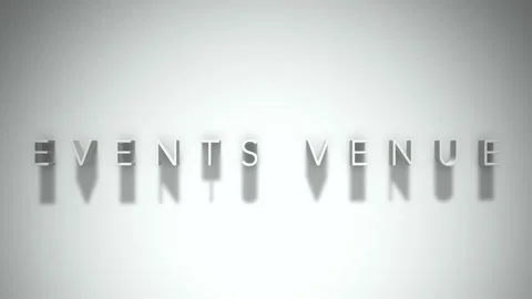 events venue 3D title animation white te... | Stock Video | Pond5