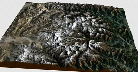 Everest west to east map with 3d relief ... | Stock Video | Pond5