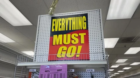 Everything Must Go Sign - Retail Store -... | Stock Video | Pond5
