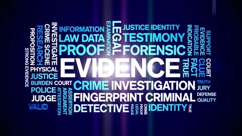 Evidence animated tag word cloud,animati... | Stock Video | Pond5