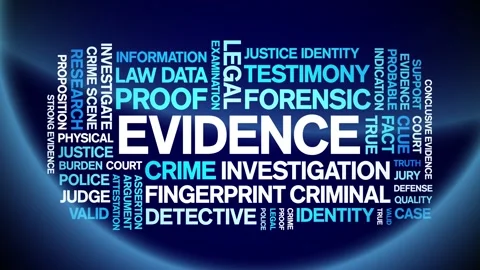 Evidence animated tag word cloud,animati... | Stock Video | Pond5