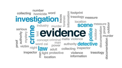 Evidence animated word cloud, text desig... | Stock Video | Pond5