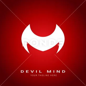 Evil M Letter Silhouette sign. Isolated Vector Illustration: Royalty ...