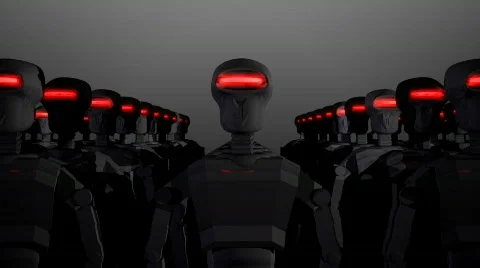 evil robots track right | Stock Video | Pond5