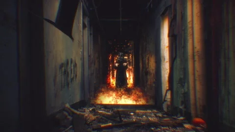 Evil Spirit Haunted House Burning Flames... | Stock Video | Pond5