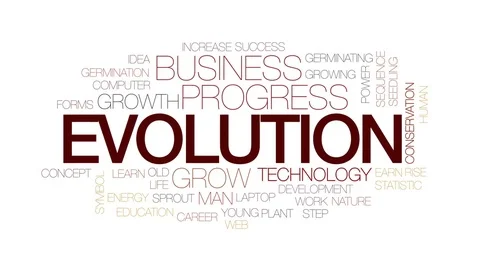 Evolution animated word cloud, text desi... | Stock Video | Pond5