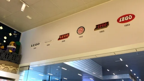 Evolution of the Lego logo. History of t... | Stock Video | Pond5
