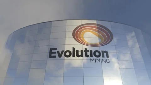 Evolution Mining logo The Glass Tower An... | Stock Video | Pond5