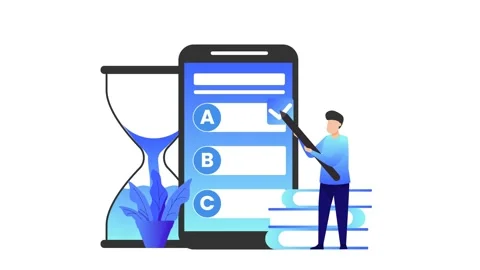 Examination animated flat design concept... | Stock Video | Pond5