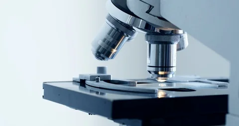 Examining of test sample under the micro... | Stock Video | Pond5