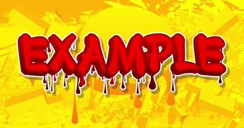 Example. Red graffiti word on yellow bac... | Stock Video | Pond5