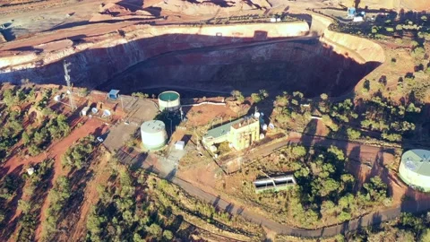 Excavated ore hill at copper open pit mi... | Stock Video | Pond5