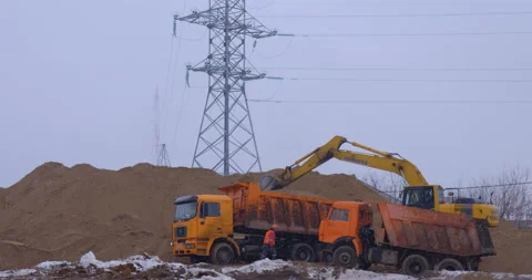 Excavation at a construction site, excav... | Stock Video | Pond5