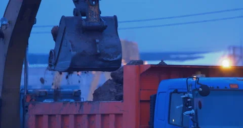 Excavation at a construction site, excav... | Stock Video | Pond5