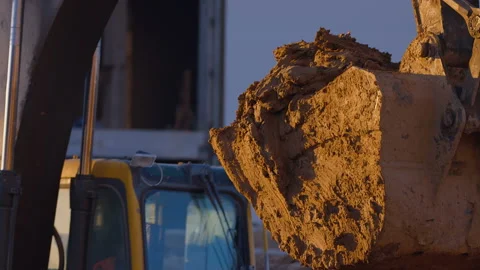 Excavation at a construction site, excav... | Stock Video | Pond5