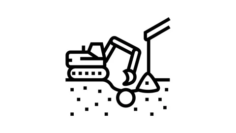 excavation pipe from ground line icon an... | Stock Video | Pond5