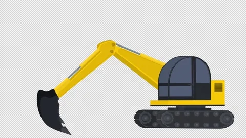 Excavator. Animation of construction equ... | Stock Video | Pond5