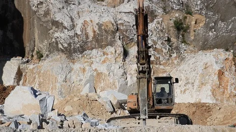 Excavator with demolition hammer in a Ca... | Stock Video | Pond5