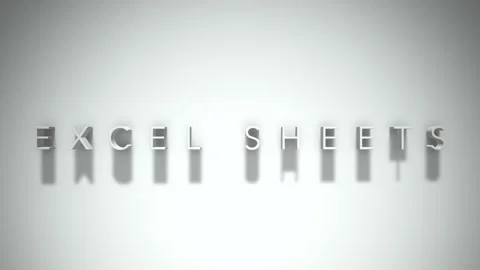 excel sheets 3D title animation white te... | Stock Video | Pond5